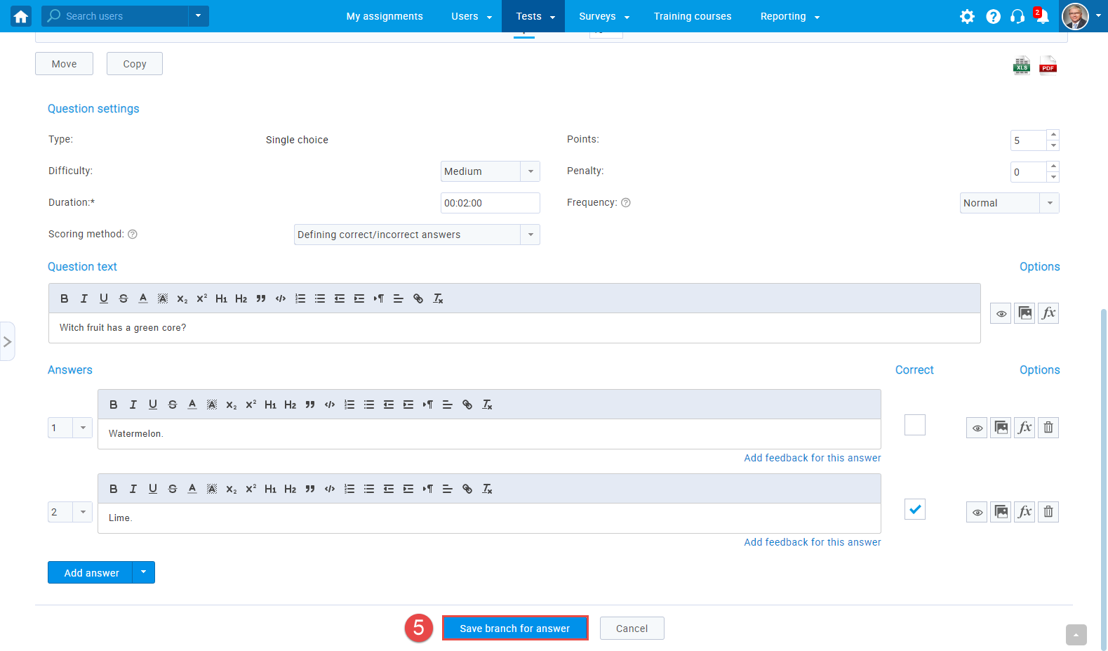 How to create branching questions – YouTestMe