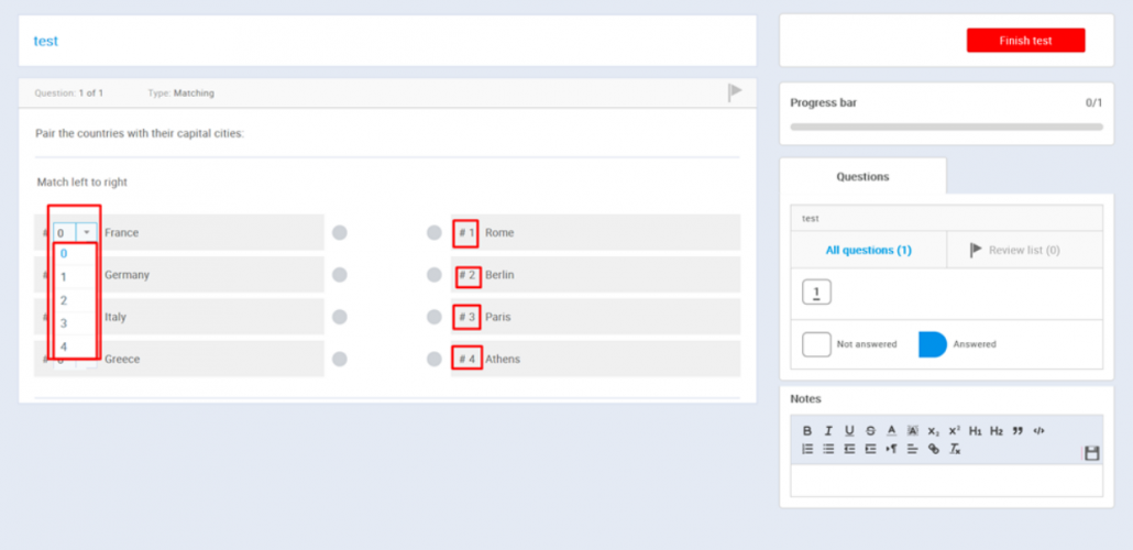How to create matching questions | YouTestMe