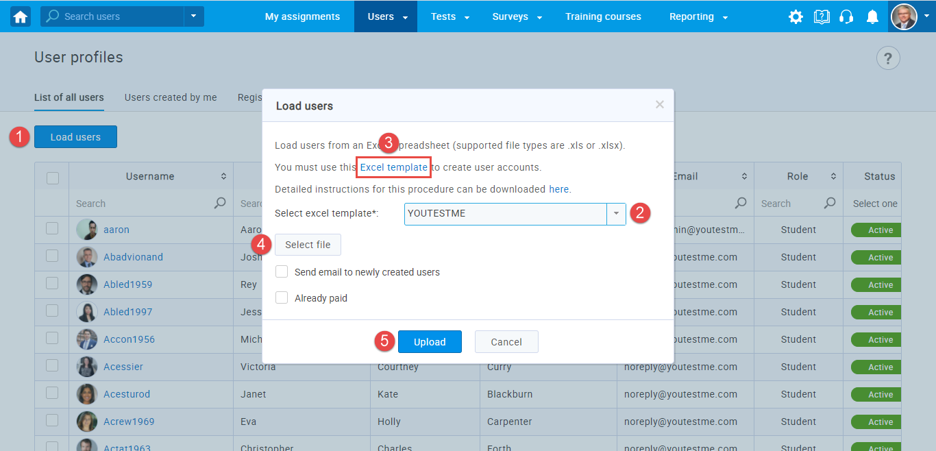 How to Bulk Import Users with an Excel Template (v10) - YouTestMe
