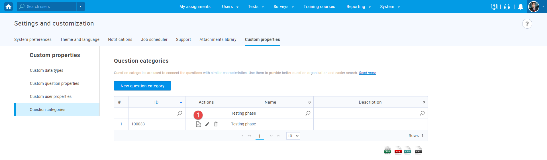 How to create question categories | YouTestMe