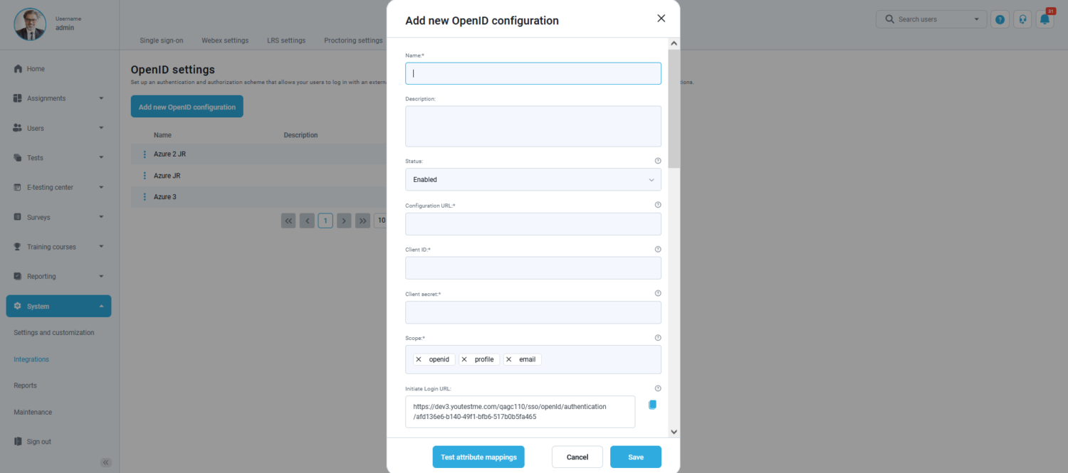How to set up the OpenID configuration with Microsoft Azure | YouTestMe