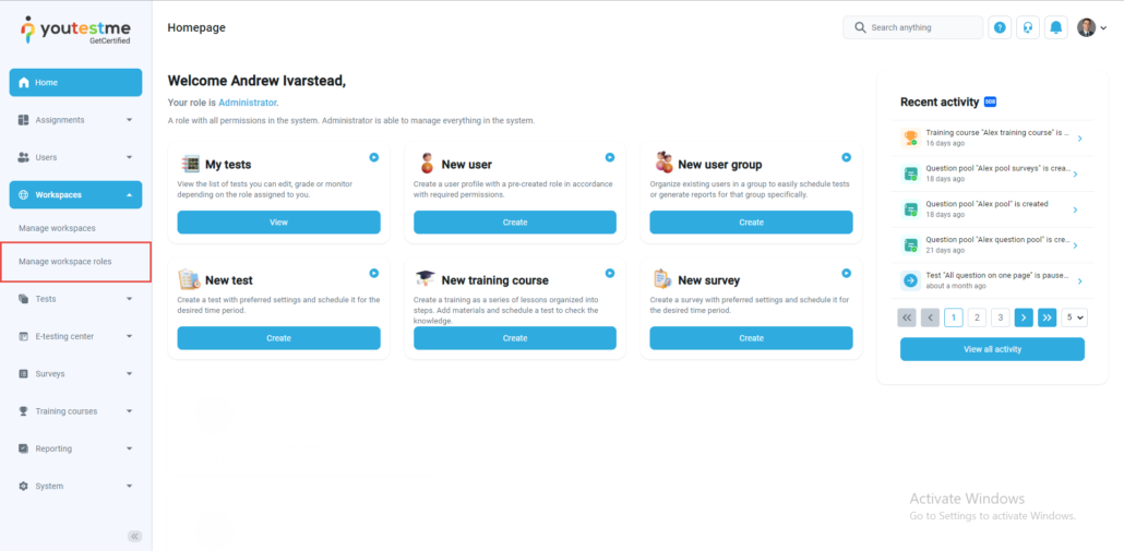 How to organize workspaces | YouTestMe