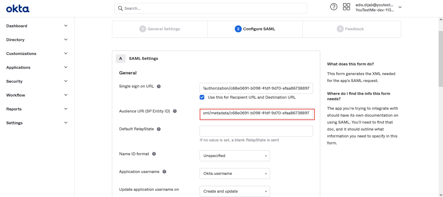 How to set up the SSO configuration with Okta | YouTestMe