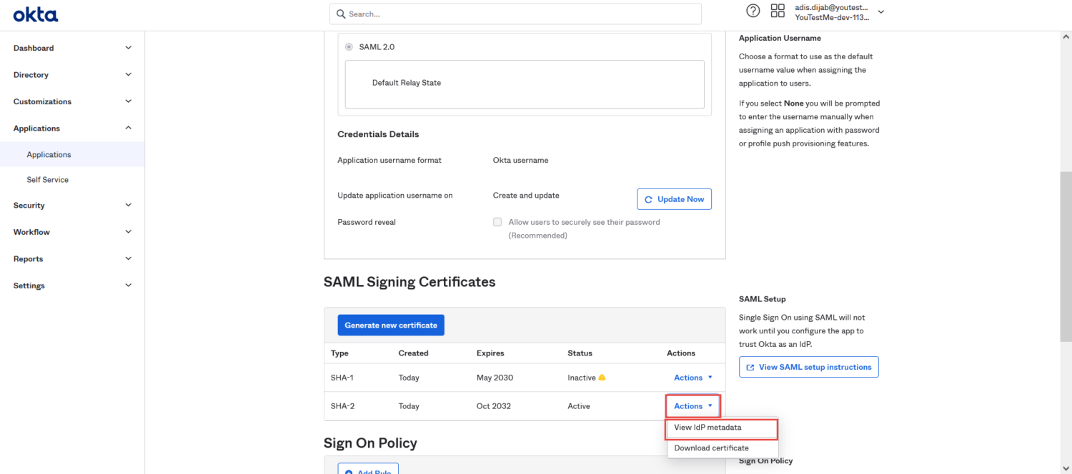 How to set up the SSO configuration with Okta | YouTestMe