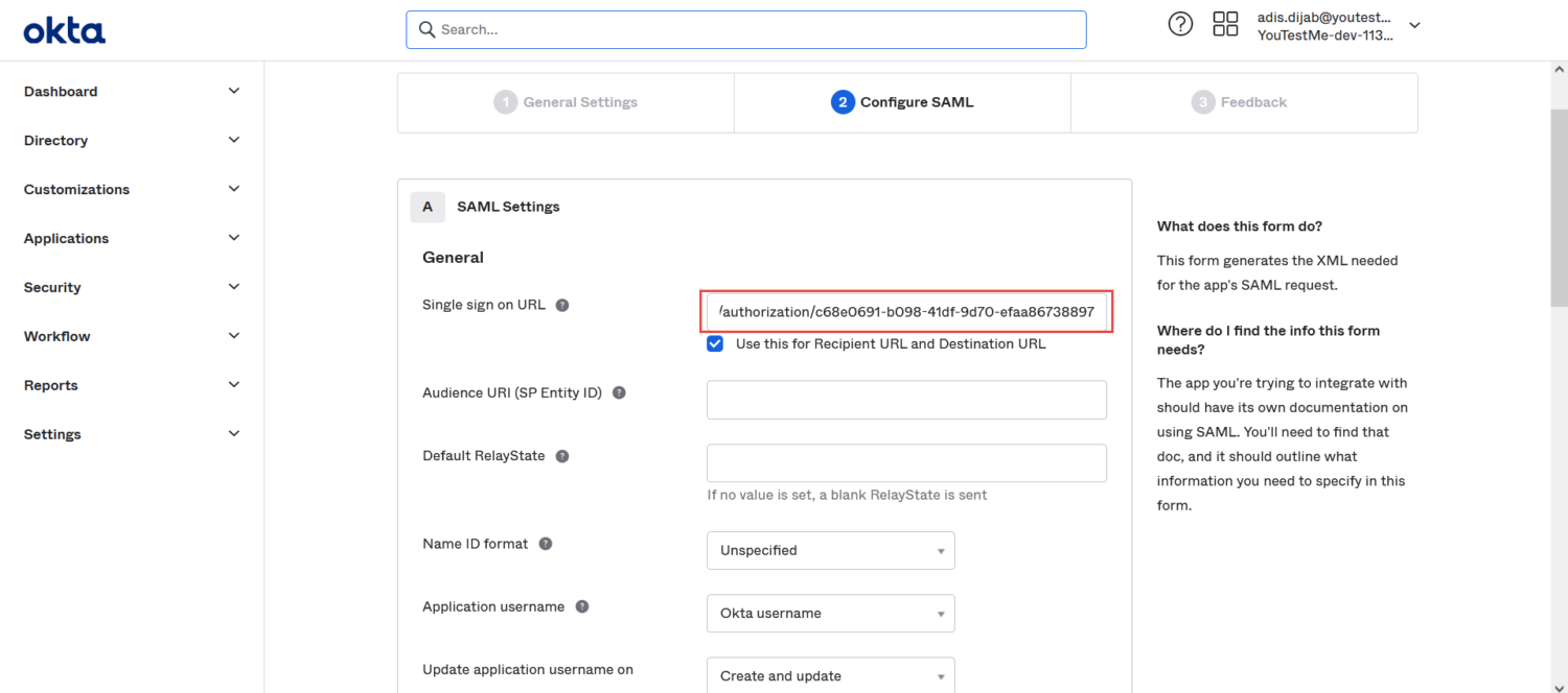 How to set up the SSO configuration with Okta | YouTestMe