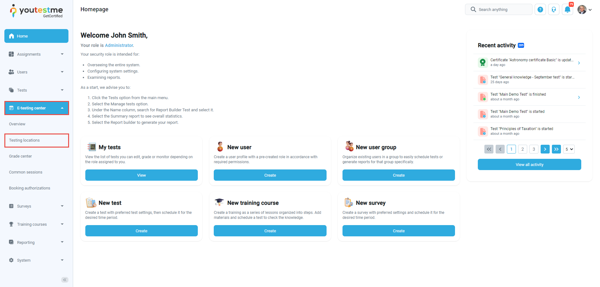 How to Create a Testing Location - YouTestMe