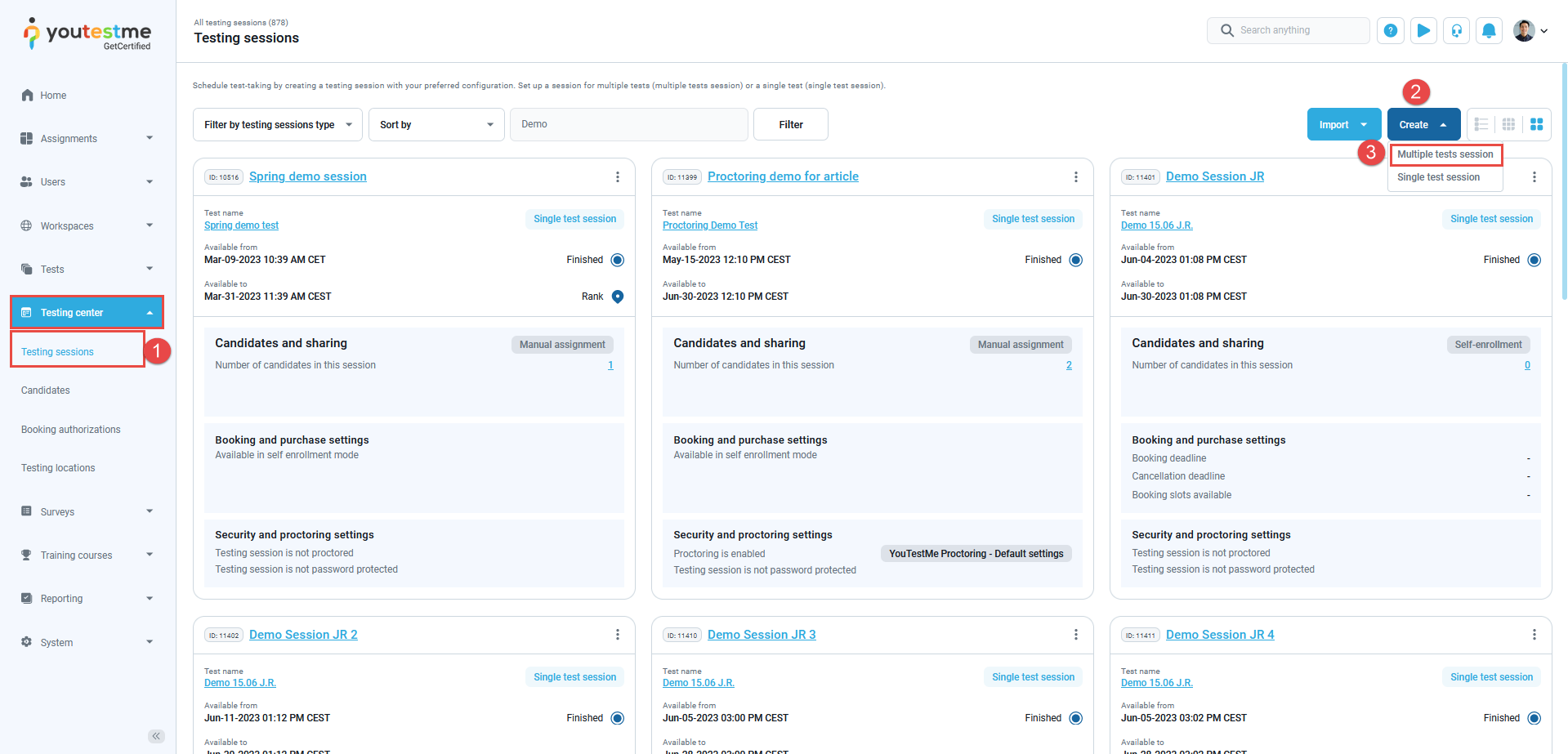 How to Schedule a Multiple Tests Session - YouTestMe